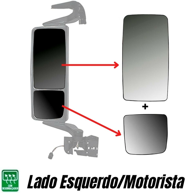 Kit Lente Retrovisor Espelho Vidro para Man Tgx Meteor Todos