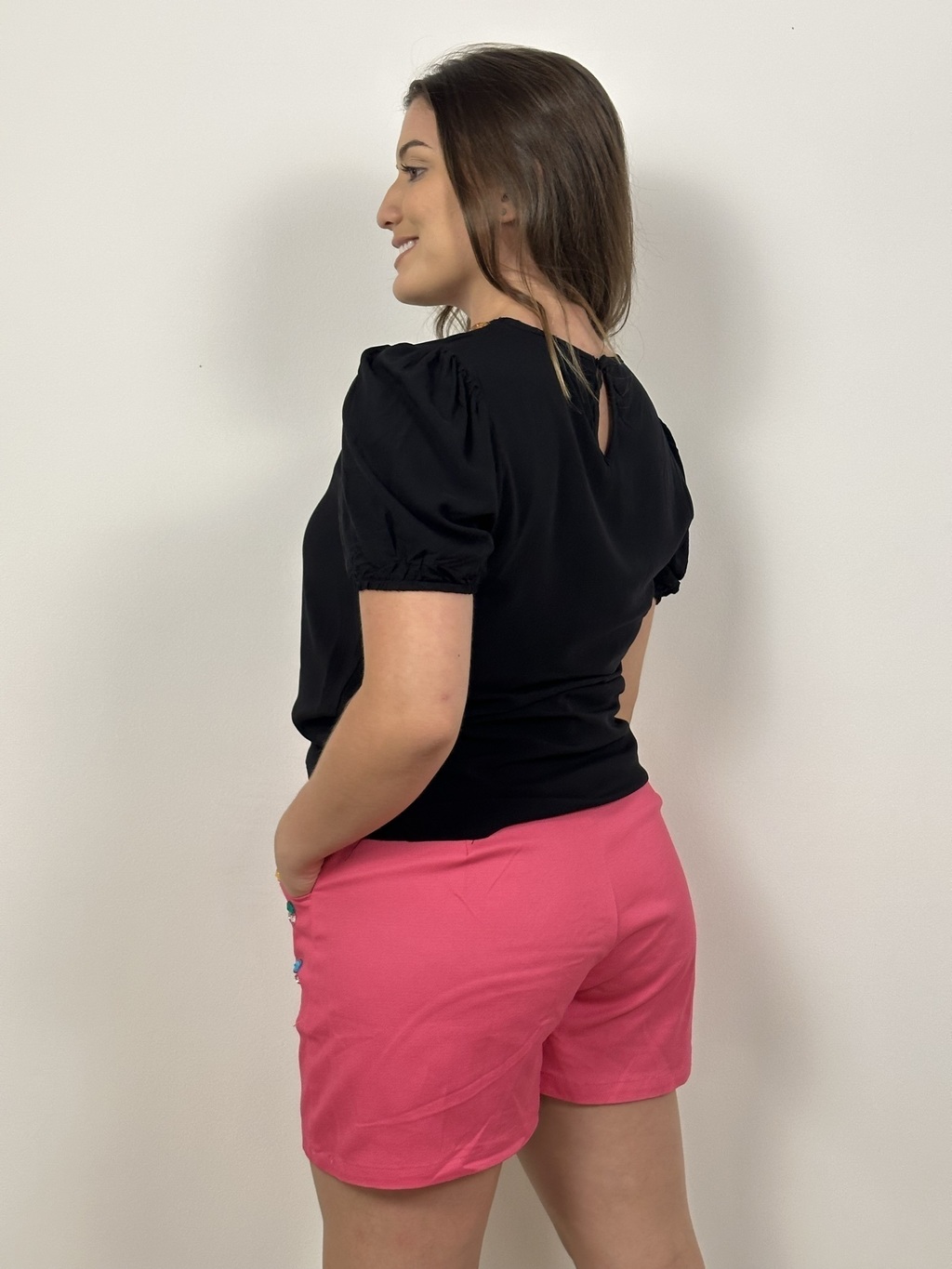 Short Pedraria Pink | Moda Feminina - Jens Store