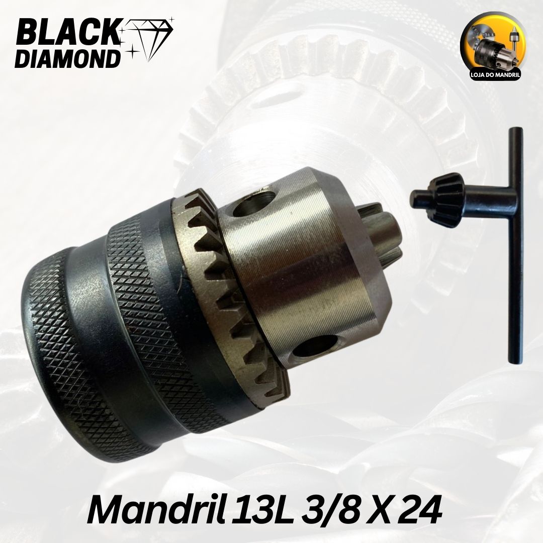 Mandril Black Diamond 13L 3/8x24 Original (3/64 a 1/2 - 1,5 a 13,0 mm)