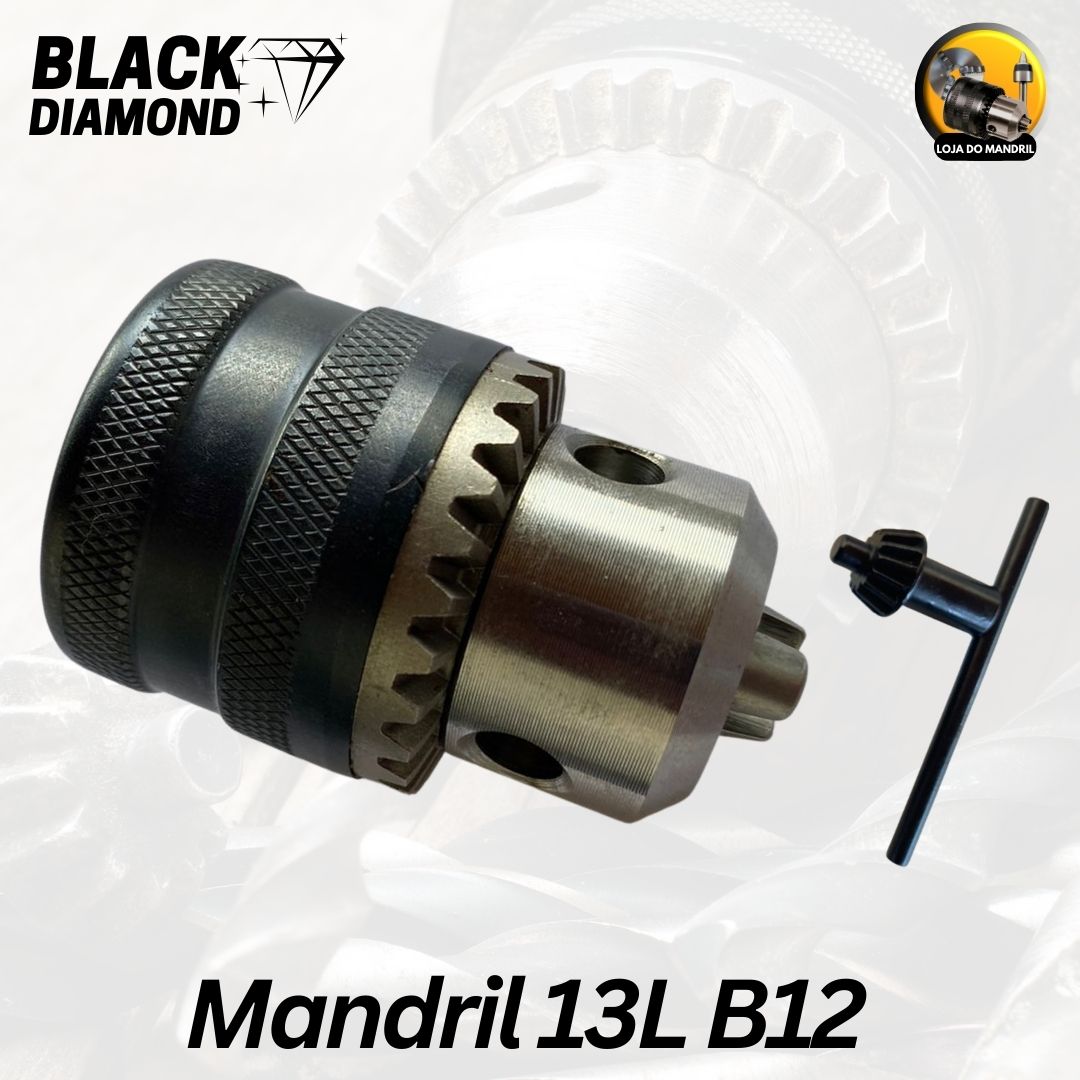 Mandril Black Diamond 13L B12 (1,5 a 13,0 mm) c/ Chave