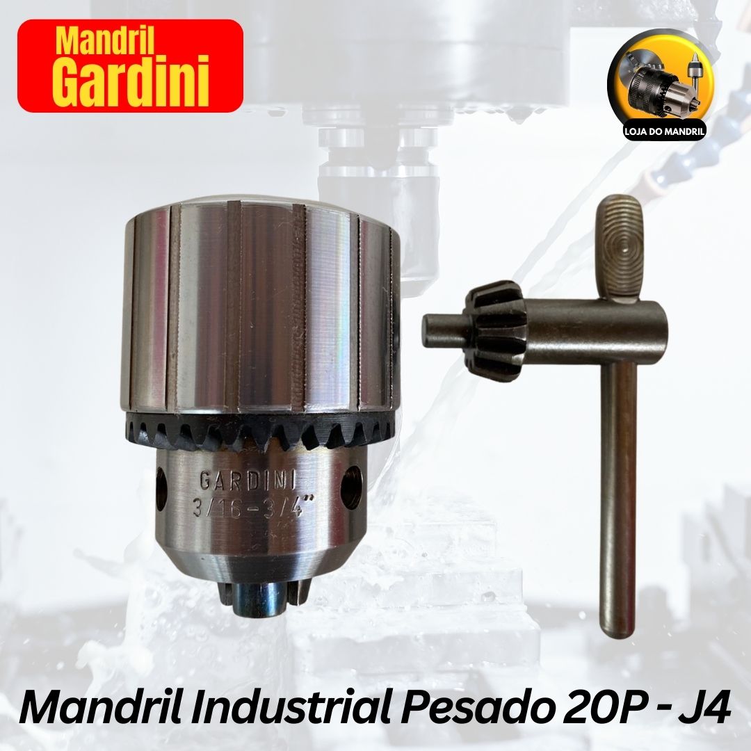 Mandril Industrial Pesado Gardini 8,5 - 25,5 B24 c/ Chave K5