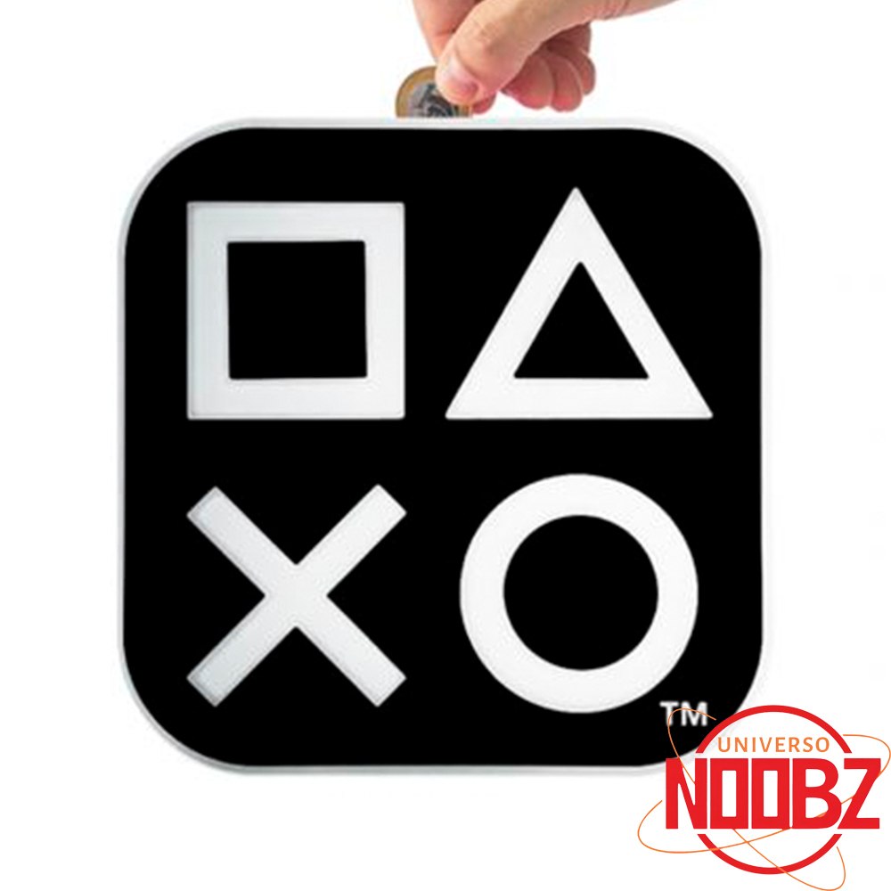 Cofre Quadrado Icons PlayStation: Guarde Trocados com Estilo Gamer