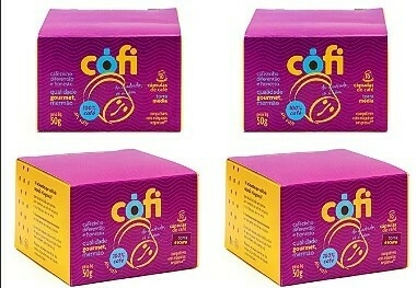 kit 4 caixas cófi fazenda luz da glória em cápsulas 50g