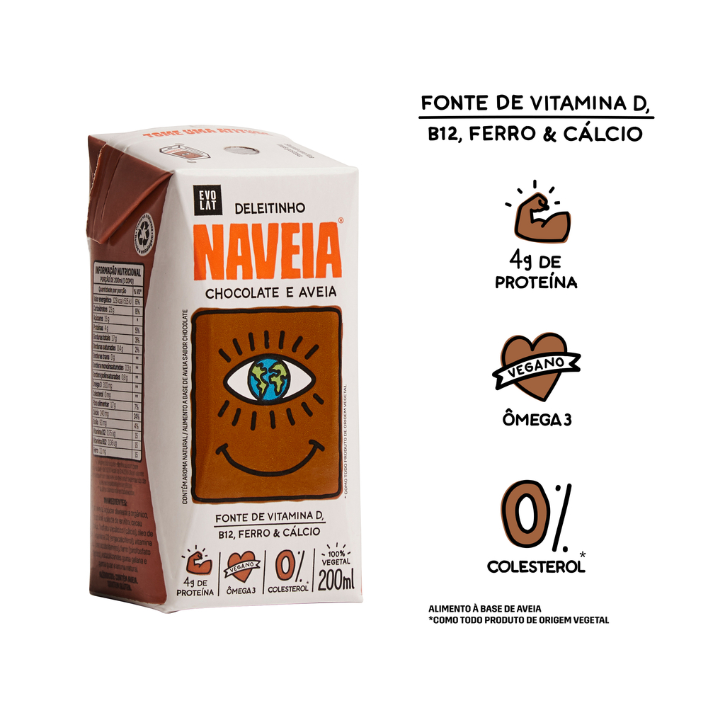 leite vegetal deleitinho chocolate naveia 200ml - Cófi