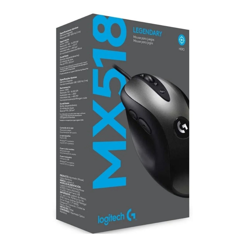 Mouse Logitech MX518 Legendary Gamer - Gaona Next
