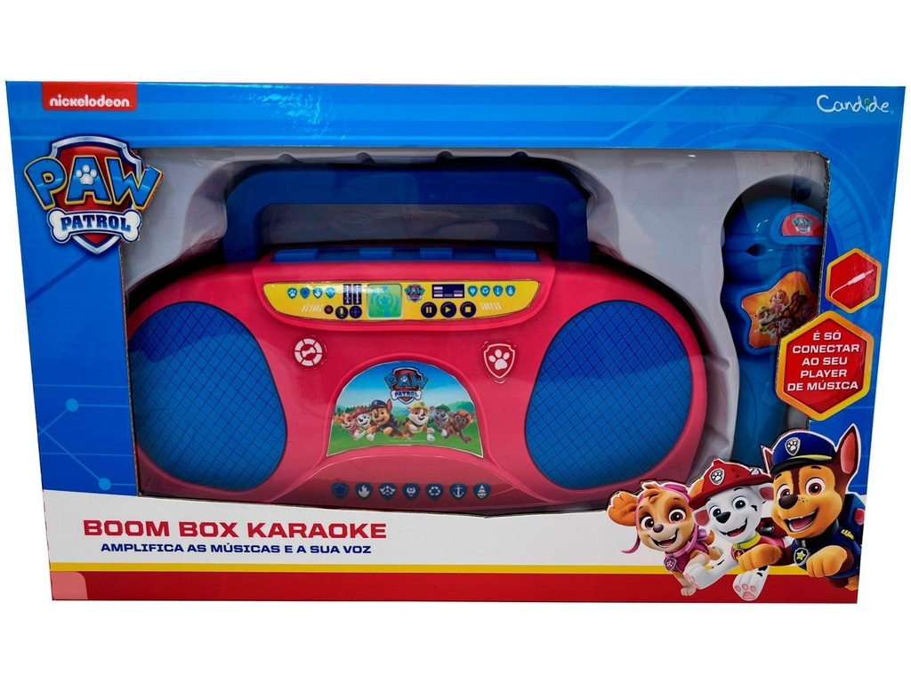 Boom Box Karaoke Musical Infantil Patrulha Canina Paw Patrol