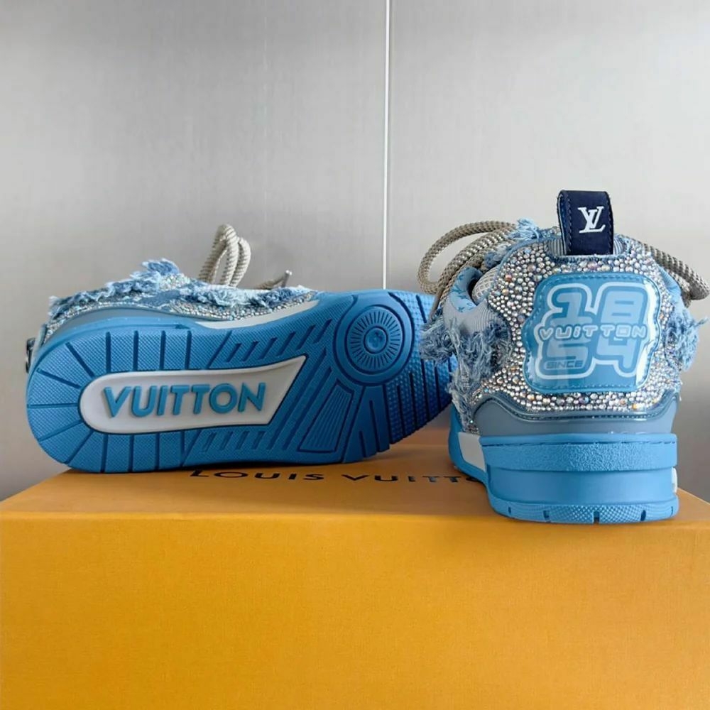 LOUIS VUITTON LV SKATE TRAINER "BLUE SWAROVSKI MONOGRAM"