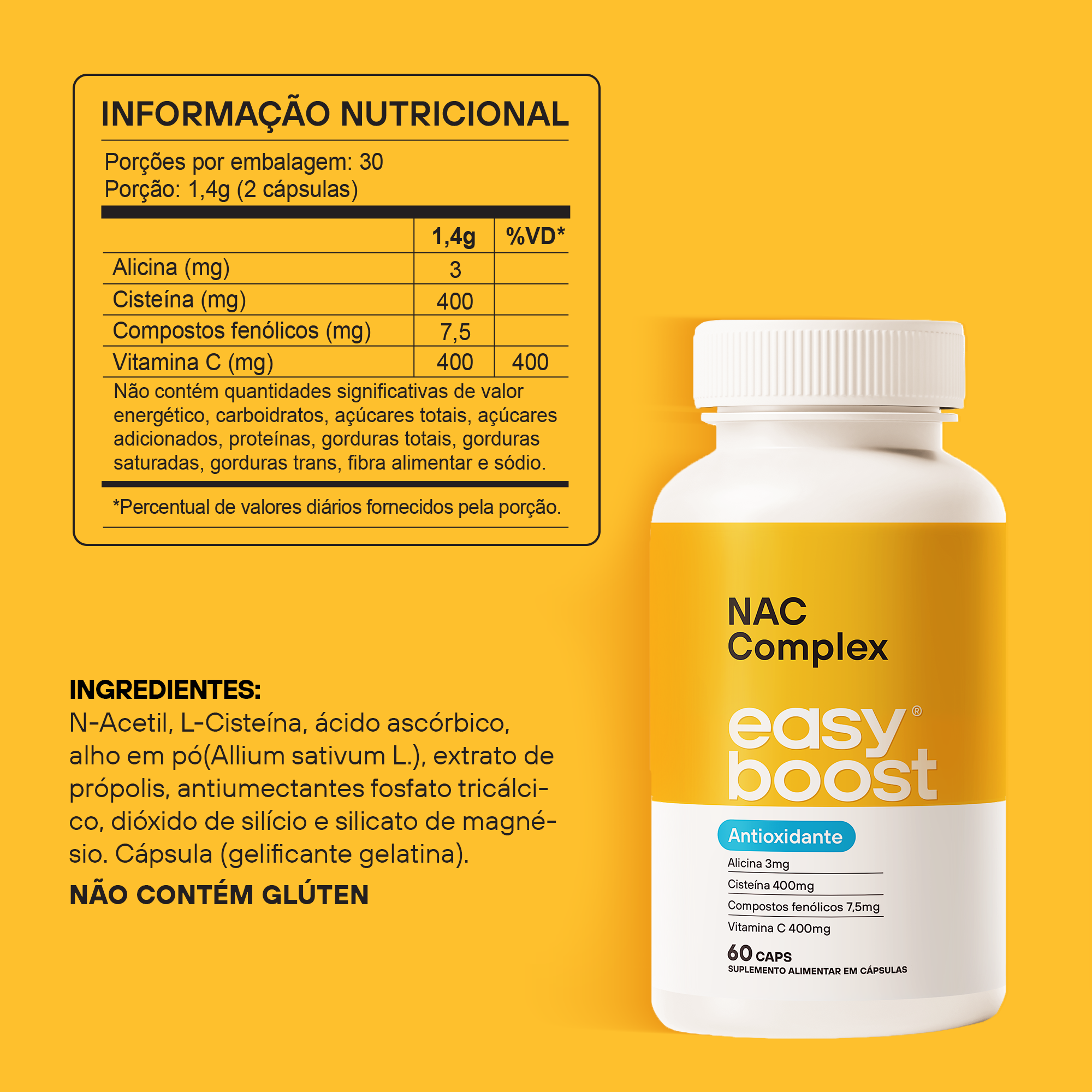 Nac Complex 60 Cápsulas - Comprar em Easy Boost