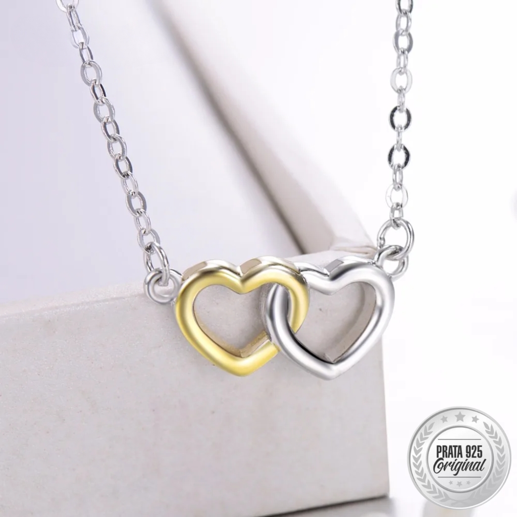 Colar Coração Duplo - Adicione Charme ao seu Look