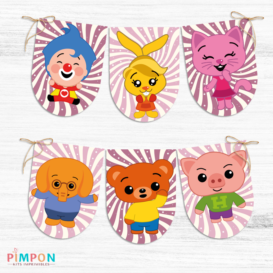 Kit imprimible textos editables - Plim plim (rosa)