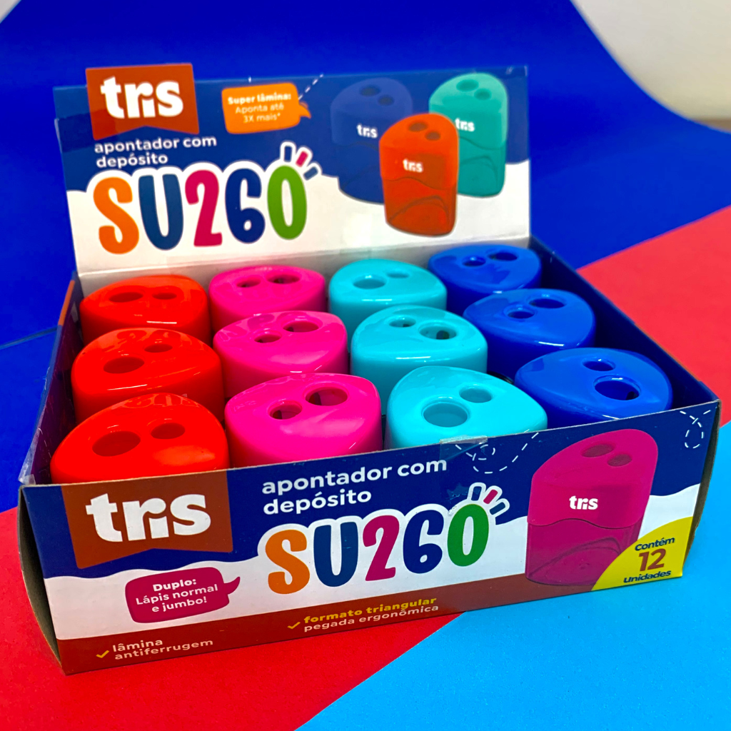 Apontador com Depósito Duplo Jumbo Su260 Tris