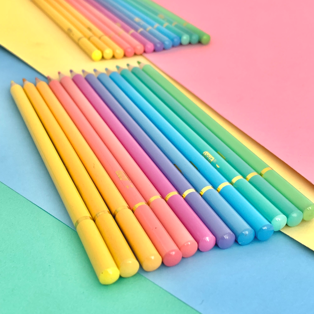 Lápis de Cor Fun Tom Pastel 12 Cores - LYKE