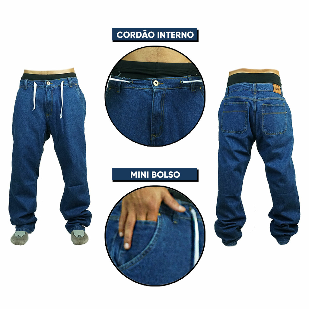 Calça Paper Skate Gangester Jeans Azul - Urban Sports