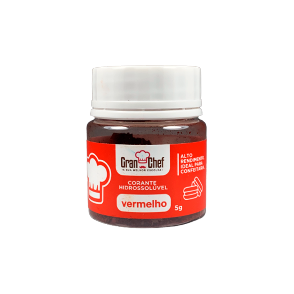 Corante em Pó Hidro. Vermelho Gran Chef 5g | Armazém do Mercado