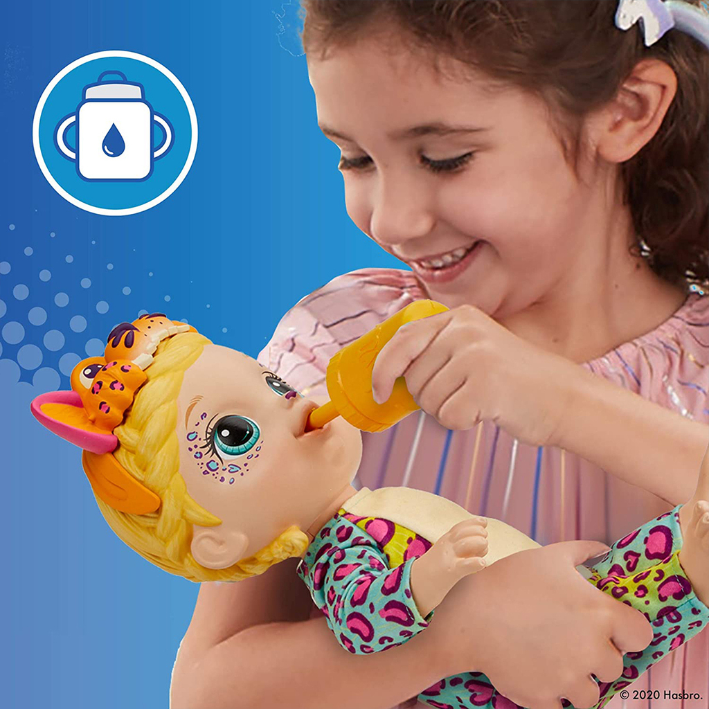 Boneca Baby Alive Bebe Água E Faz Xixi Leopardo