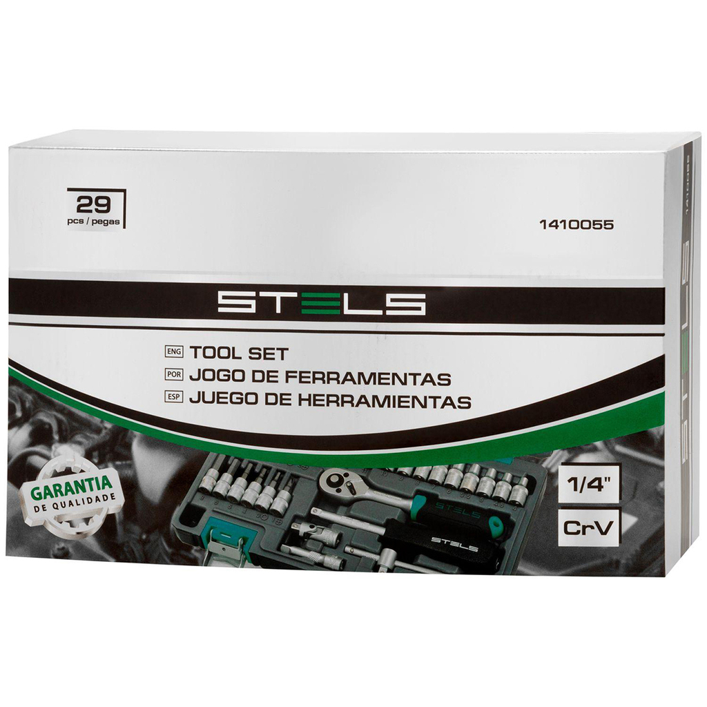 Kit Jogo De Chaves Catraca Stels Com Maleta Ferramentas 29pc