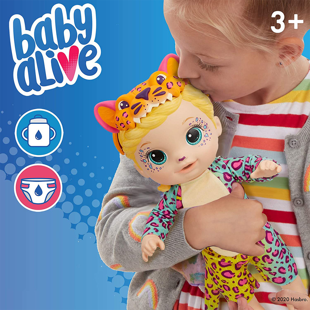 Boneca Baby Alive Bebe Água E Faz Xixi Leopardo