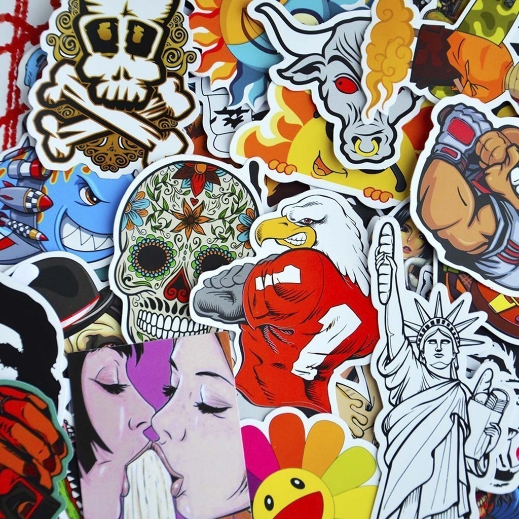 Kit 100 Adesivos Variados Carro Moto Bicicleta Sticker Bomb