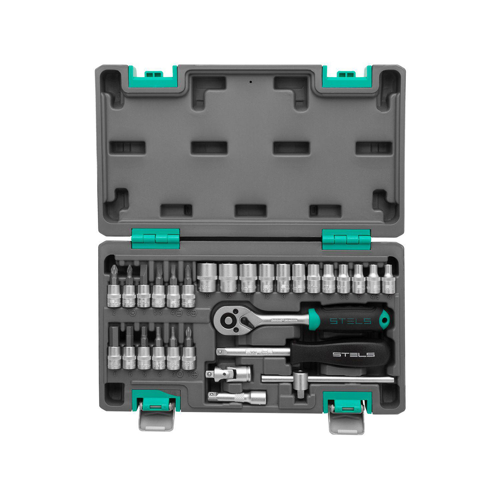 Kit Jogo De Chaves Catraca Stels Com Maleta Ferramentas 29pc