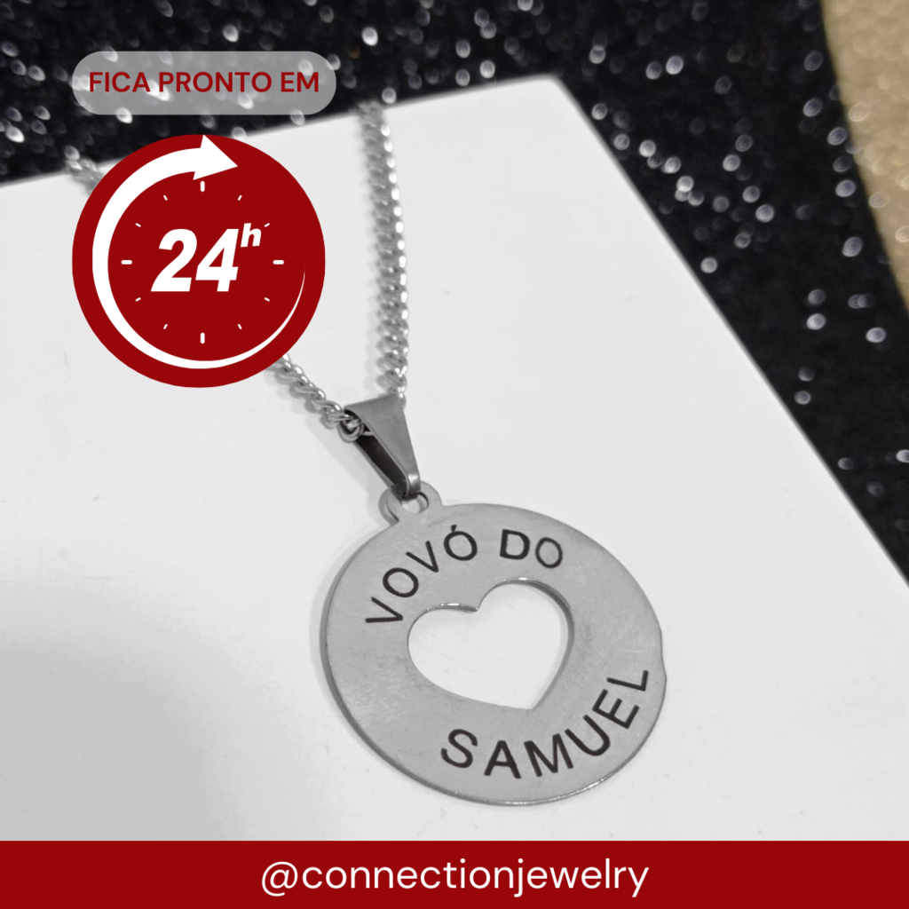 Colar de Aço Inox: Elegância e Charme com Coração Vazado