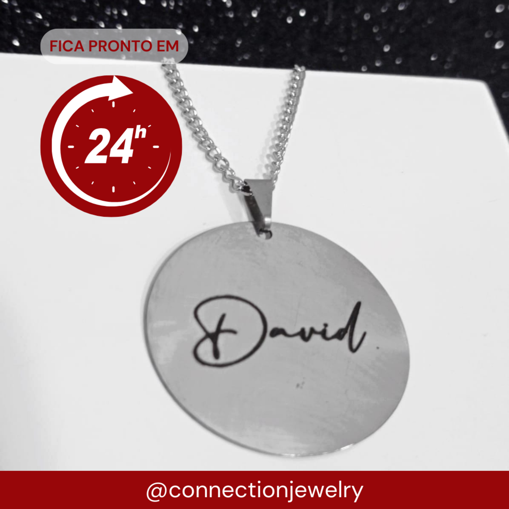 Colar Redondo em Inox Personalizado com Nome