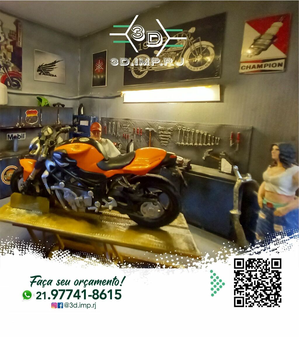 Diorama - Oficina Moto 1/18 - Comprar em 3D.IMP.RJ