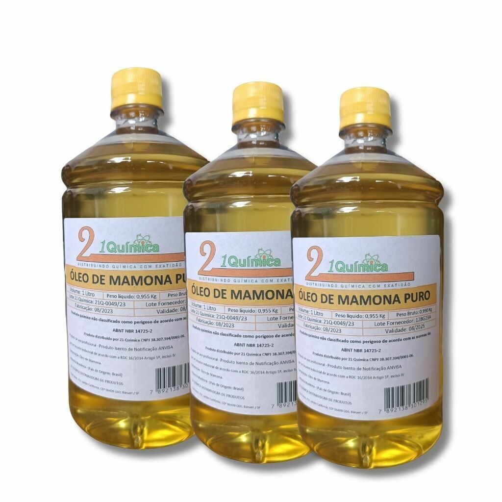 Óleo de Mamona 100% Natural de Primeira Qualidade 3 Litros com Válvula Pump