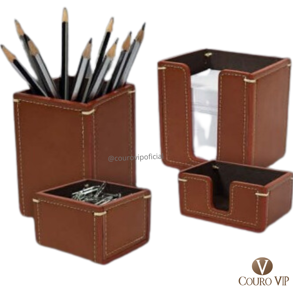 KIT ESCRITÓRIO EM COURO PERSONALIZADO KIT501