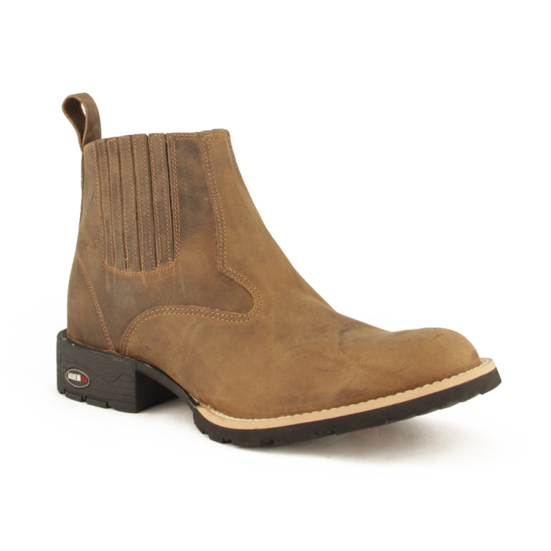 Botina Made In Lida Masculina Mad Dog Marrom Bico Redondo