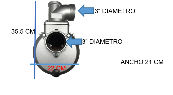 Boluta Caracol Impulsor Completo P/motobomba 3x3 Flecha 20mm
