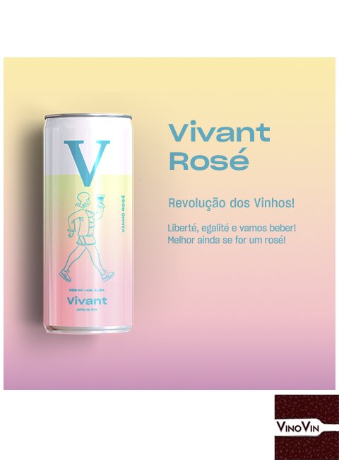 Vinho Rosé Vivant 269 ml - em lata - vinovin