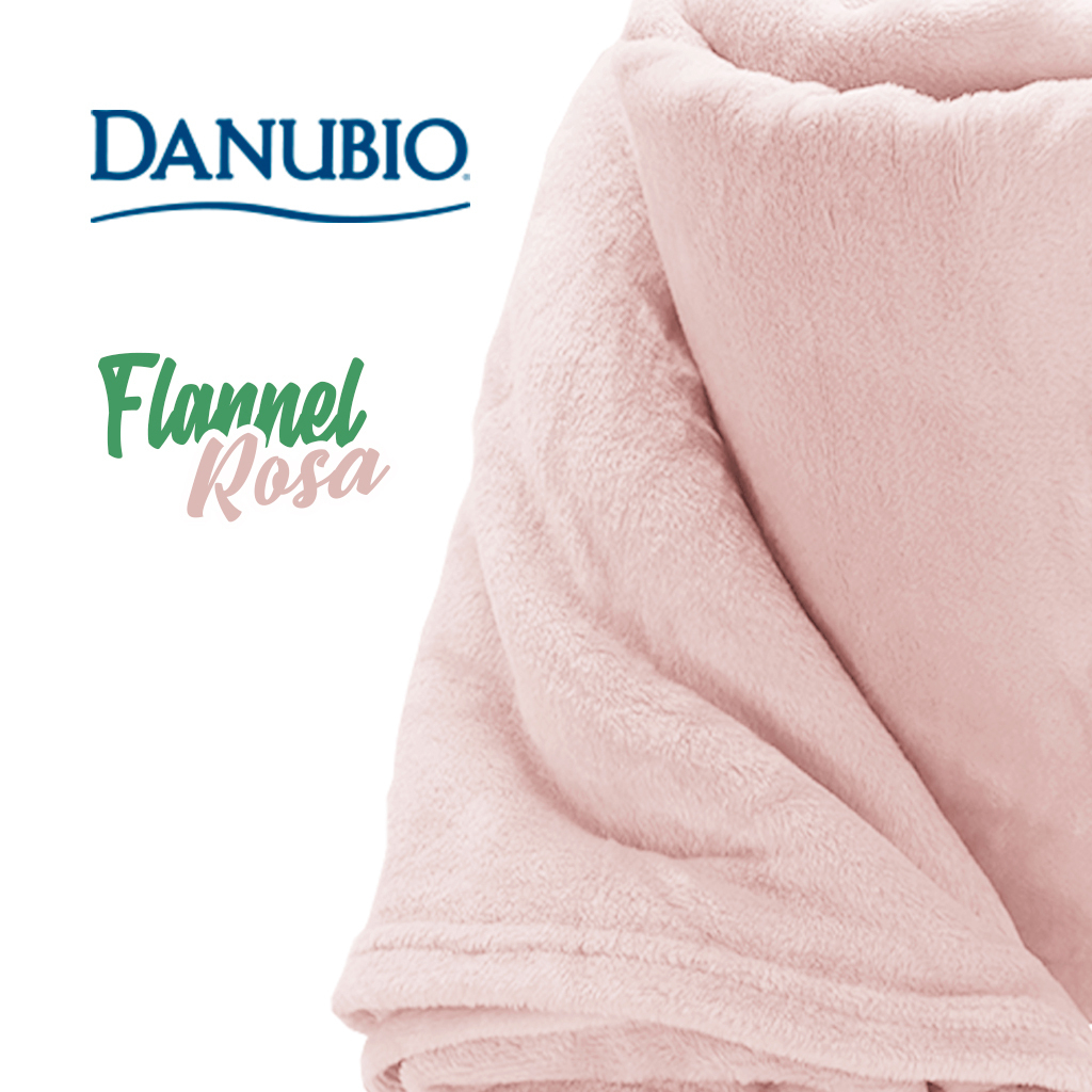 Frazada Flannel Lisa Danubio Queen Size Color Rosa — Citiblanc