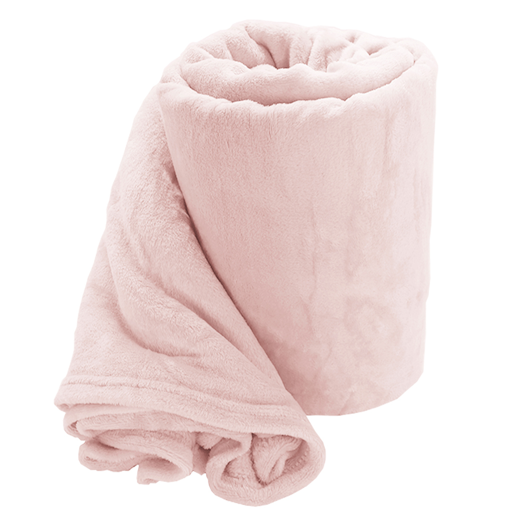 Frazada Flannel Lisa Danubio Queen Size Color Rosa — Citiblanc
