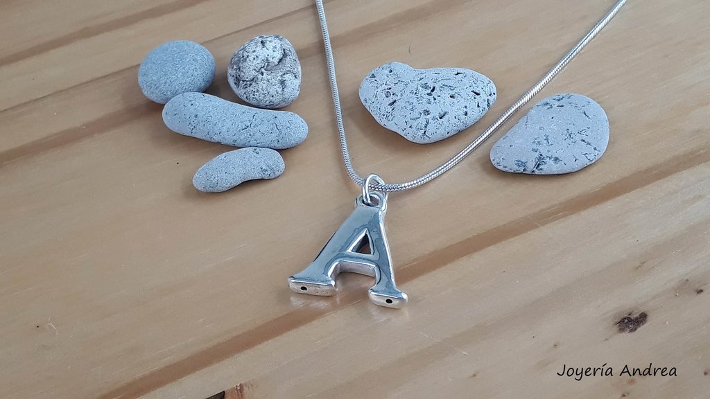Dije de Plata Letra A Inflada - Joyeria Andrea