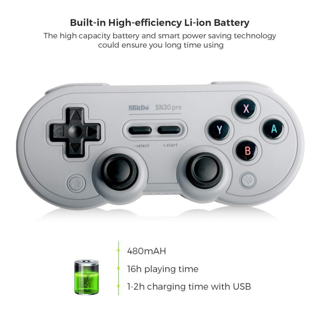 8BITDO SN30 PRO BLUETOOTH GAMEPAD (GRAY EDITION) WITH JOYSTICKS RUMBLE ...