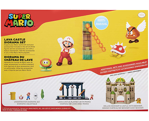 SUPER MARIO Nintendo Lava Castle 2.5" Figure Diorama Play Set, Includes ...