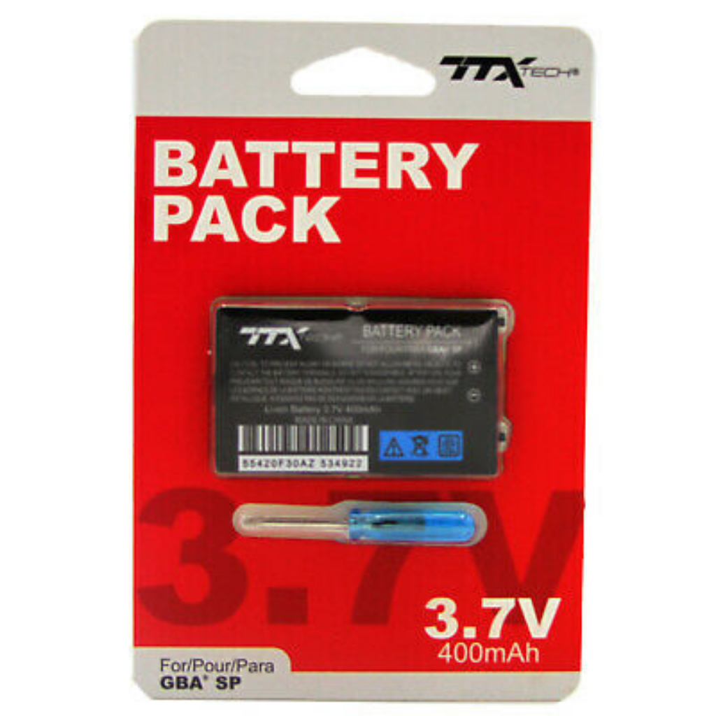 GBA SP - Rechargeable Li-ion Battery Pack Game Boy Advance 400mAh 3.7v ...