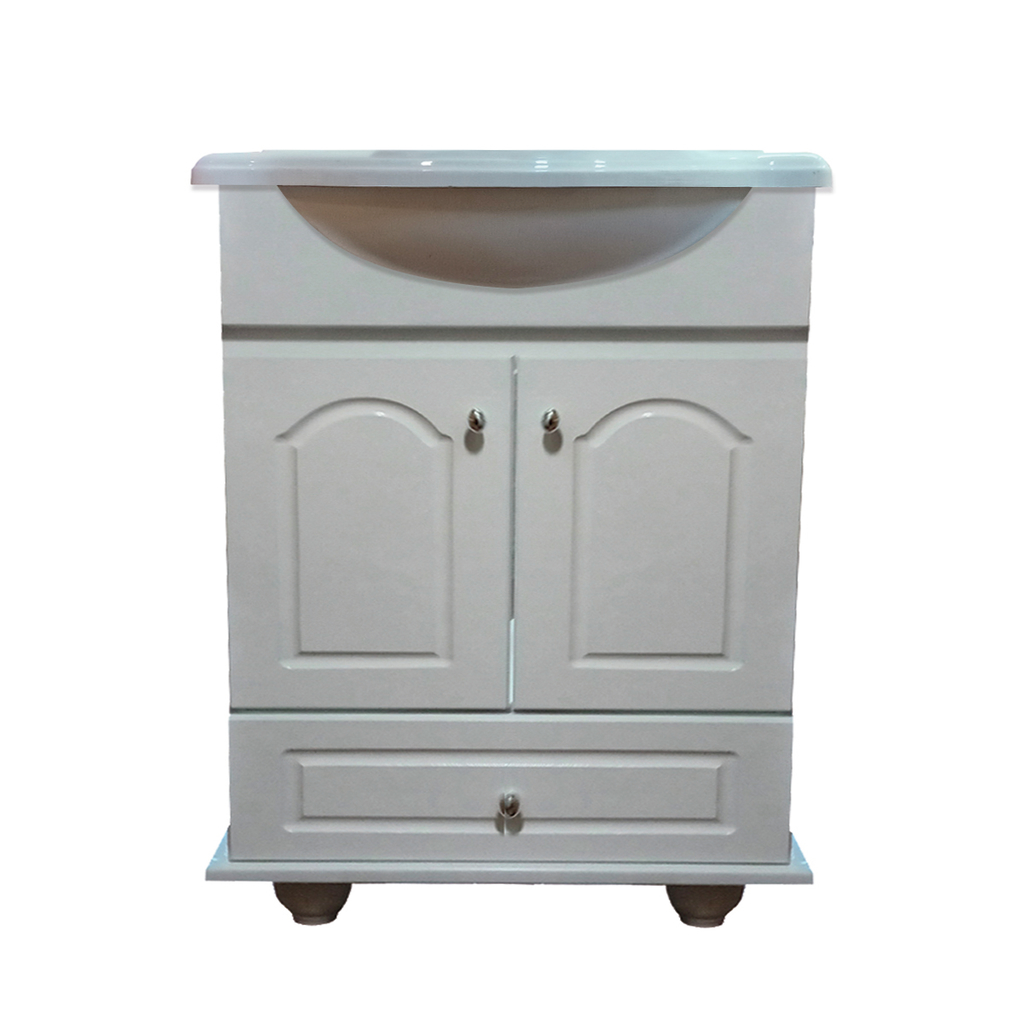 Vanitory con mesada modelo curvo 64 puertas con cajón