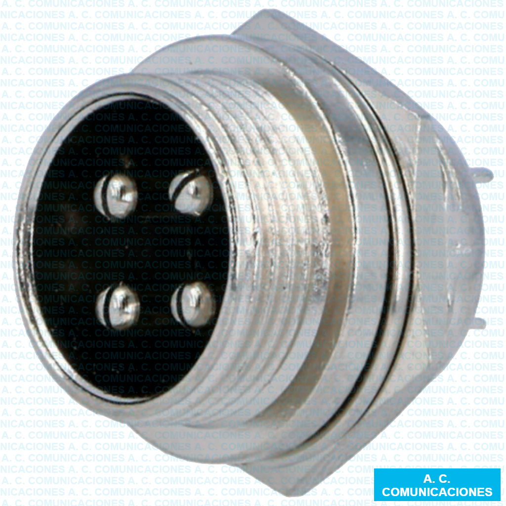 Conector Macho 4 Pines Metálico Chasis X 50