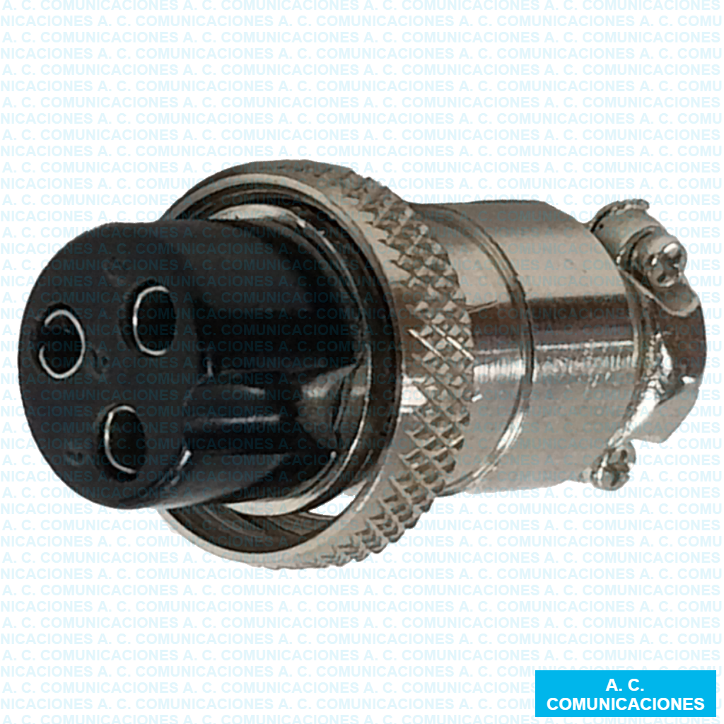Conector Hembra 3 Pines Metálico Cable