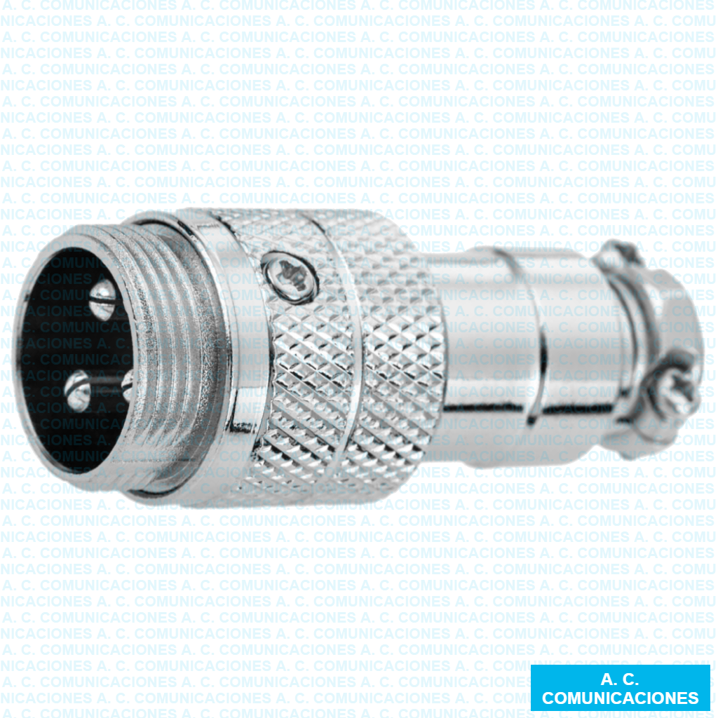 Conector Macho 3 Pines Metálico Cable