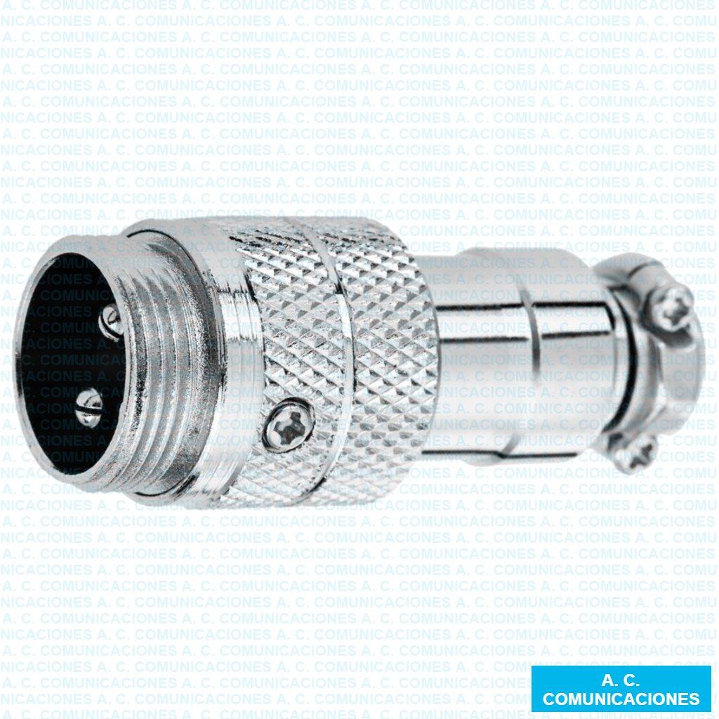 Conector Macho 2 Pines Metálico Cable