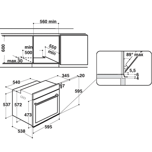Ariston Horno eléctrico FI5 851 C I X 16 Programas con Comando Monodial