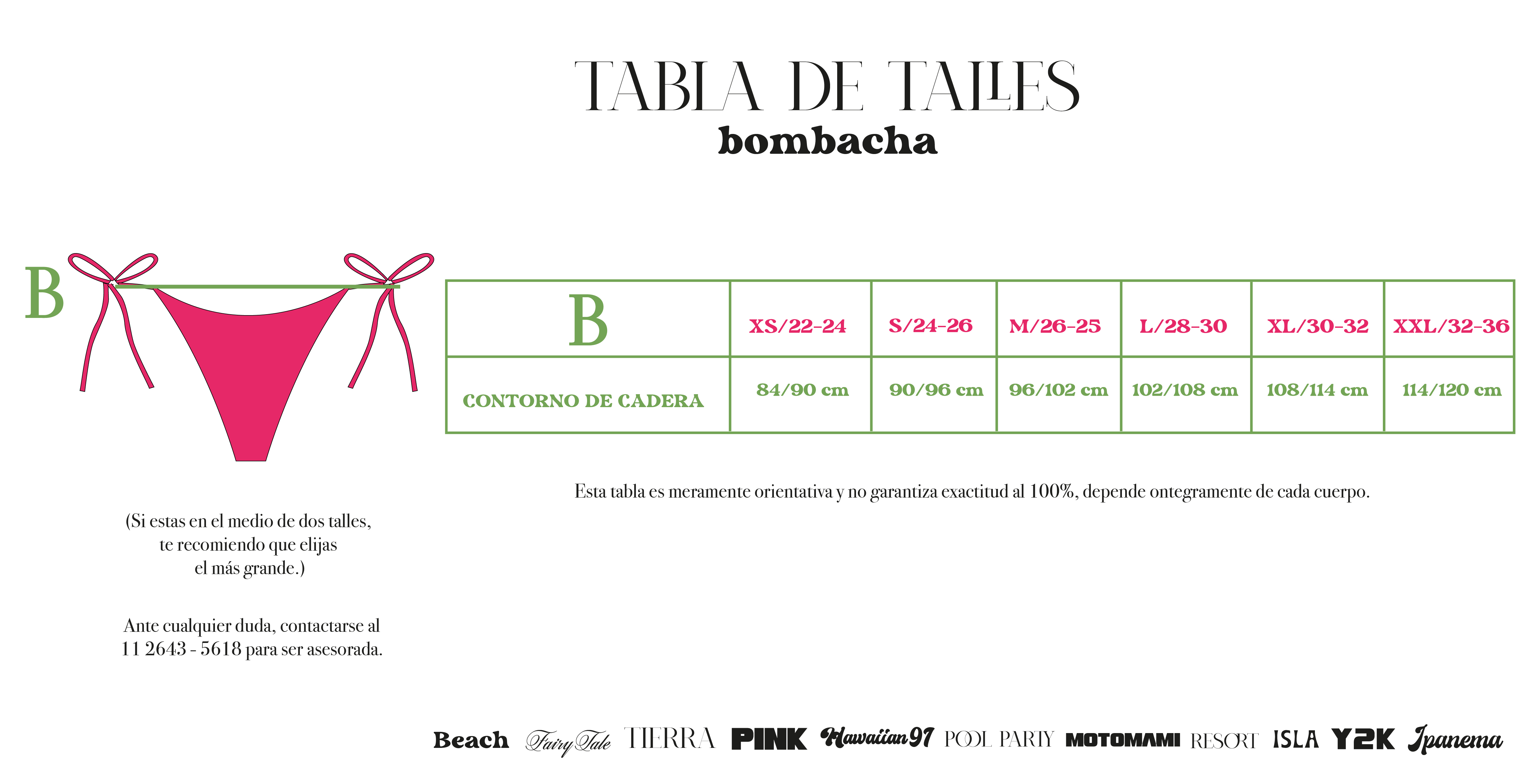 Tabla de talles - MMBI Bikinis