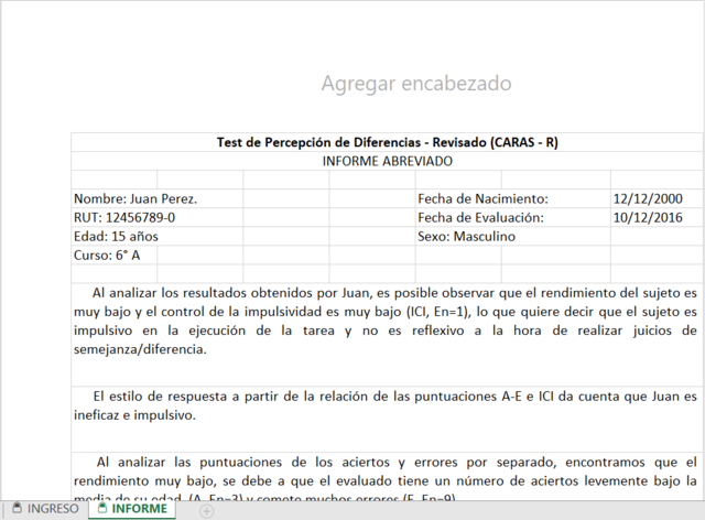 Corrector CARAS-R. Test de Percepción de Diferencias-Revisado