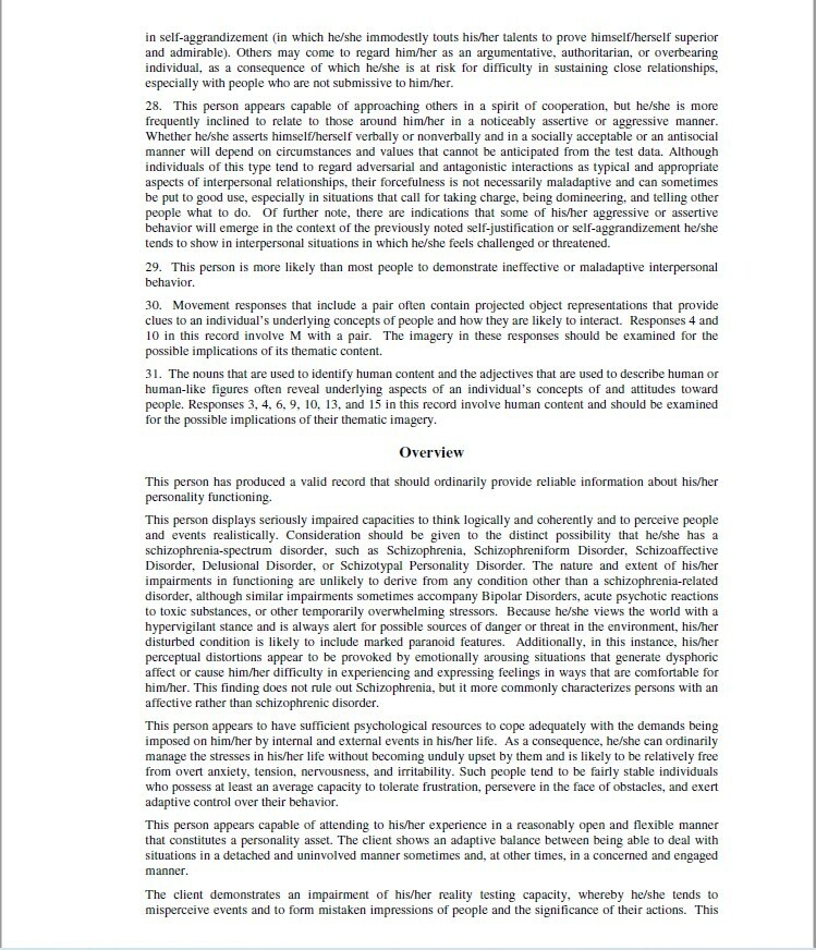 SOFT RIAP TEST DE RORSCHACH -EN INGLES- Sistema Comprehensivo Exner (RIAP)