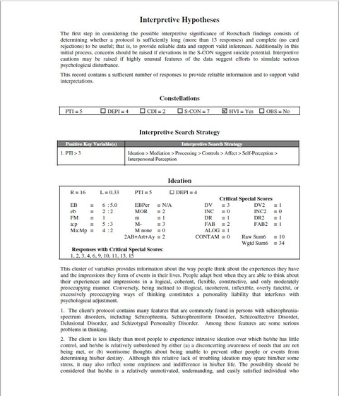 SOFT RIAP TEST DE RORSCHACH -EN INGLES- Sistema Comprehensivo Exner (RIAP)