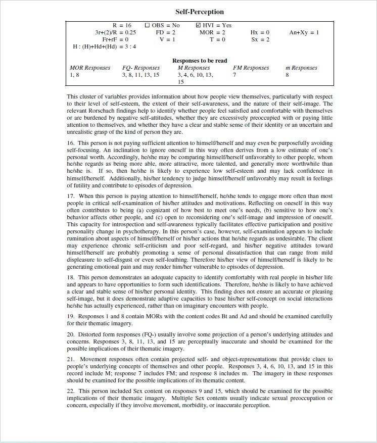 SOFT RIAP TEST DE RORSCHACH -EN INGLES- Sistema Comprehensivo Exner (RIAP)