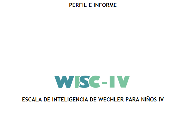TEST WISC IV REPORTE PLUS