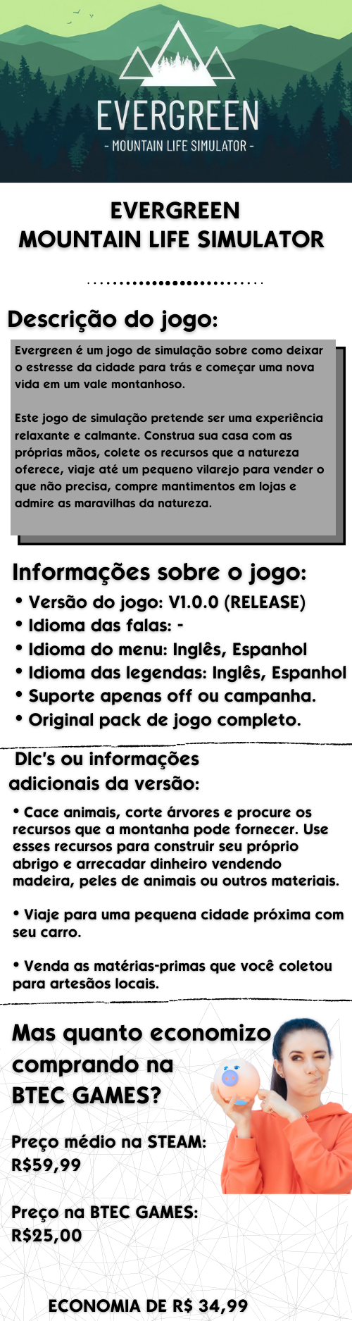 EVERGREEN MOUNTAIN LIFE SIMULATOR PC ENVIO DIGITAL